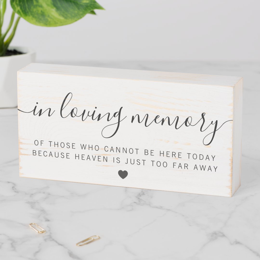 Rustic Memorial Sign for Wedding, In Loving Memory | Zazzle