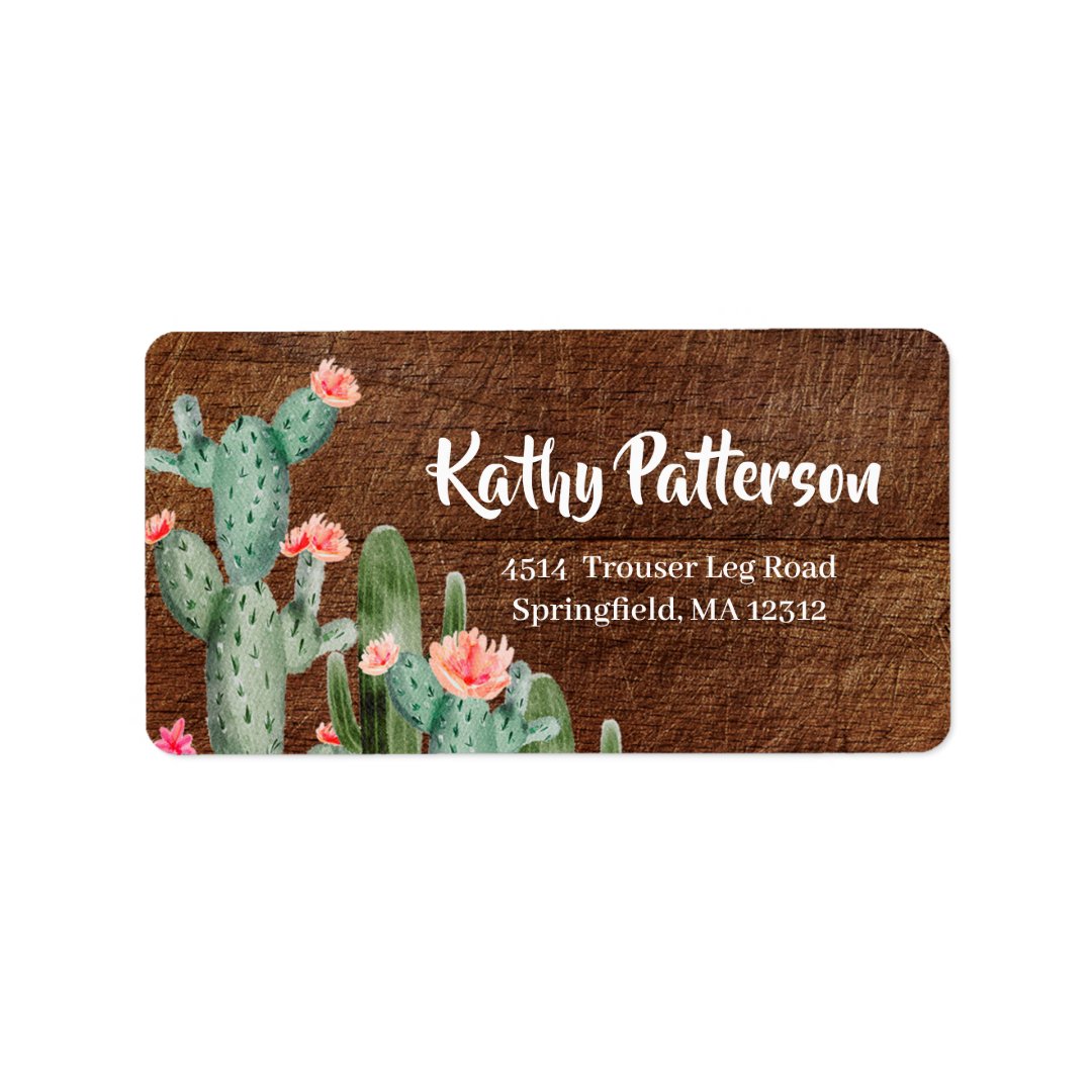 Rustic Mexican Cactus Return Address Label | Zazzle