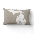 Rustic Michigan Home State Throw Pillow | Zazzle.com
