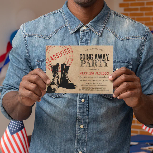 Rustic Military Going Away Party | Farewell Invitation | Zazzle