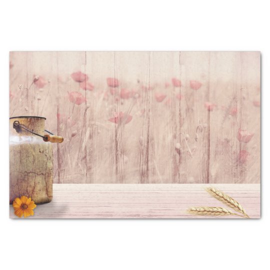 Rustic Milk Can Country Style on Wood Tissue Paper | Zazzle.com