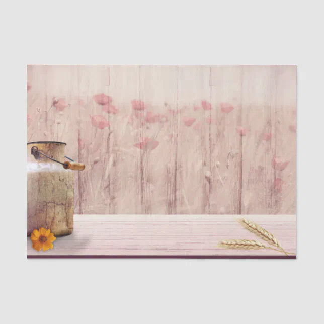 Rustic Milk Can Country Style on Wood Tissue Paper | Zazzle