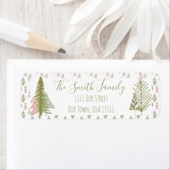 Rustic Minimalist Pine Trees Label | Zazzle