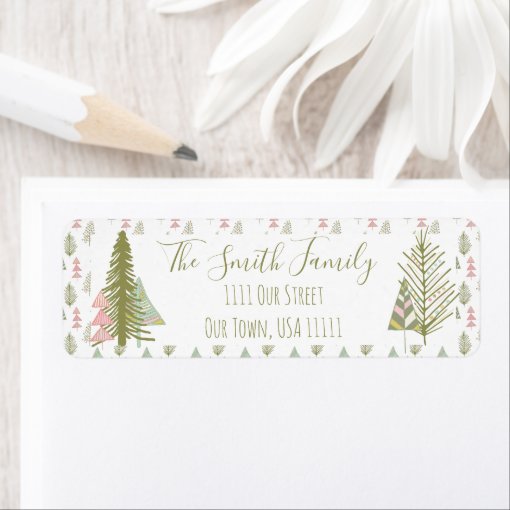 Rustic Minimalist Pine Trees Label | Zazzle