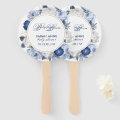 Rustic Modern Blue & White Flower Baby Shower Hand Fan | Zazzle
