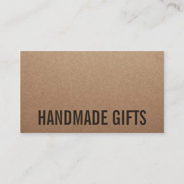 Rustic modern brown kraft paper handmade cardboard business card | Zazzle