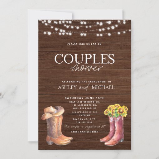 Rustic Modern Country Couples Shower Photo Invitation | Zazzle