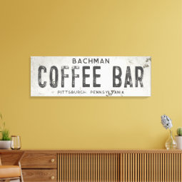 Rustic Modern Farmhouse Coffee Bar & City Canvas Print | Zazzle
