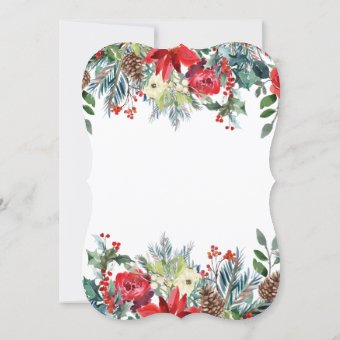 Rustic modern floral winter holiday open house invitation | Zazzle