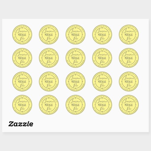 Rustic Modern Homemade Lemon Meringue Pie Yellow Classic Round Sticker ...