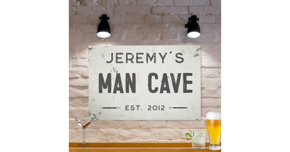 Rustic Modern Industrial Farmhouse Man Cave Metal Print | Zazzle