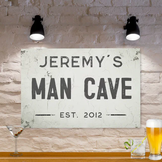 Rustic Modern Industrial Farmhouse Man Cave Metal Print | Zazzle