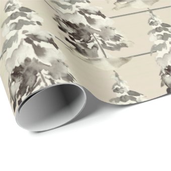 Rustic Modern Snowy Christmas Trees Wrapping Paper | Zazzle