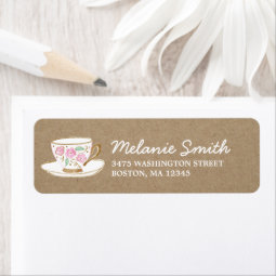 Rustic Modern Tea Party Label | Zazzle