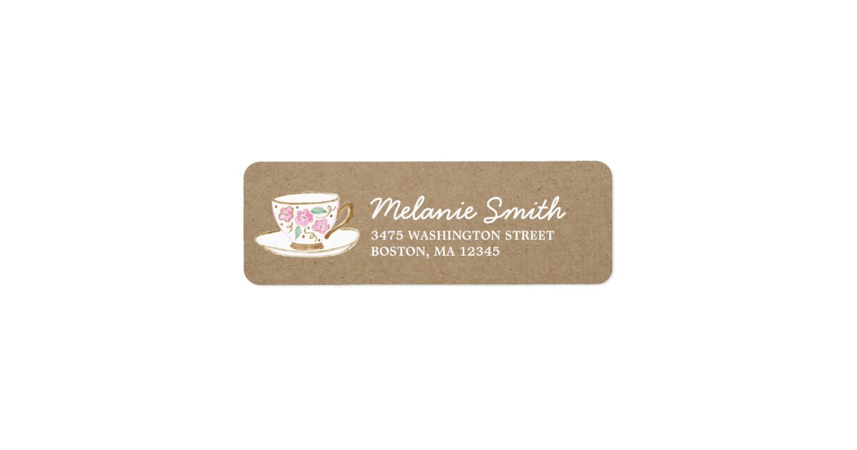 Rustic Modern Tea Party Label | Zazzle