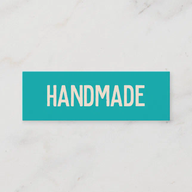 Rustic modern turquoise handmade gifts seller mini business card | Zazzle