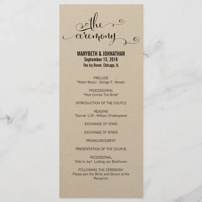 Rustic Modern We Do Script Wedding Program | Zazzle