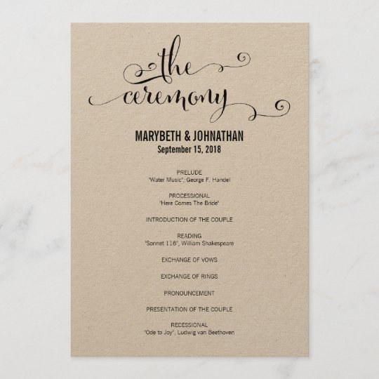 Rustic Modern We Do Script Wedding Program | Zazzle.com
