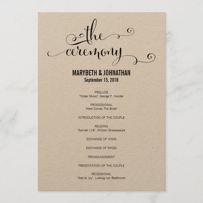 Rustic Modern We Do Script Wedding Program | Zazzle.com