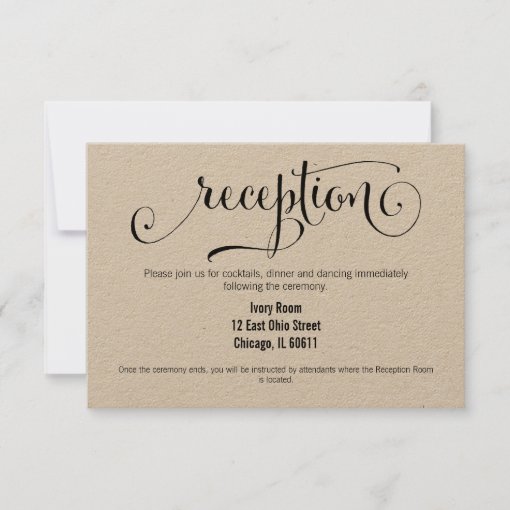 Rustic Modern We Do Script Wedding Reception Card | Zazzle
