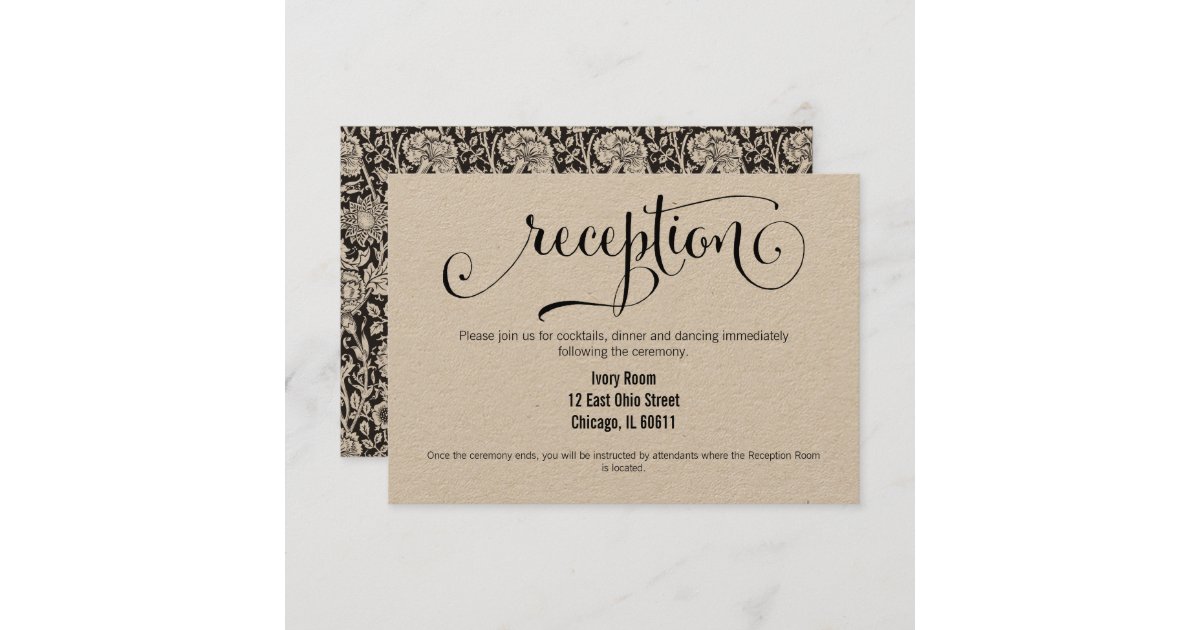 Rustic Modern We Do Script Wedding Reception Card | Zazzle