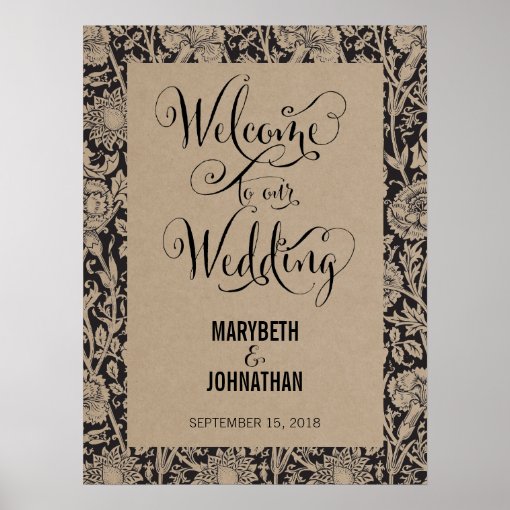Rustic Modern We Do Script Wedding Welcome Poster | Zazzle