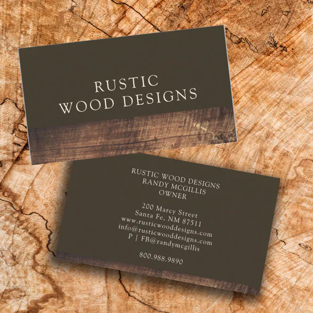 Rustic Modern Wood Carpentry Woodworker Business Card | Zazzle