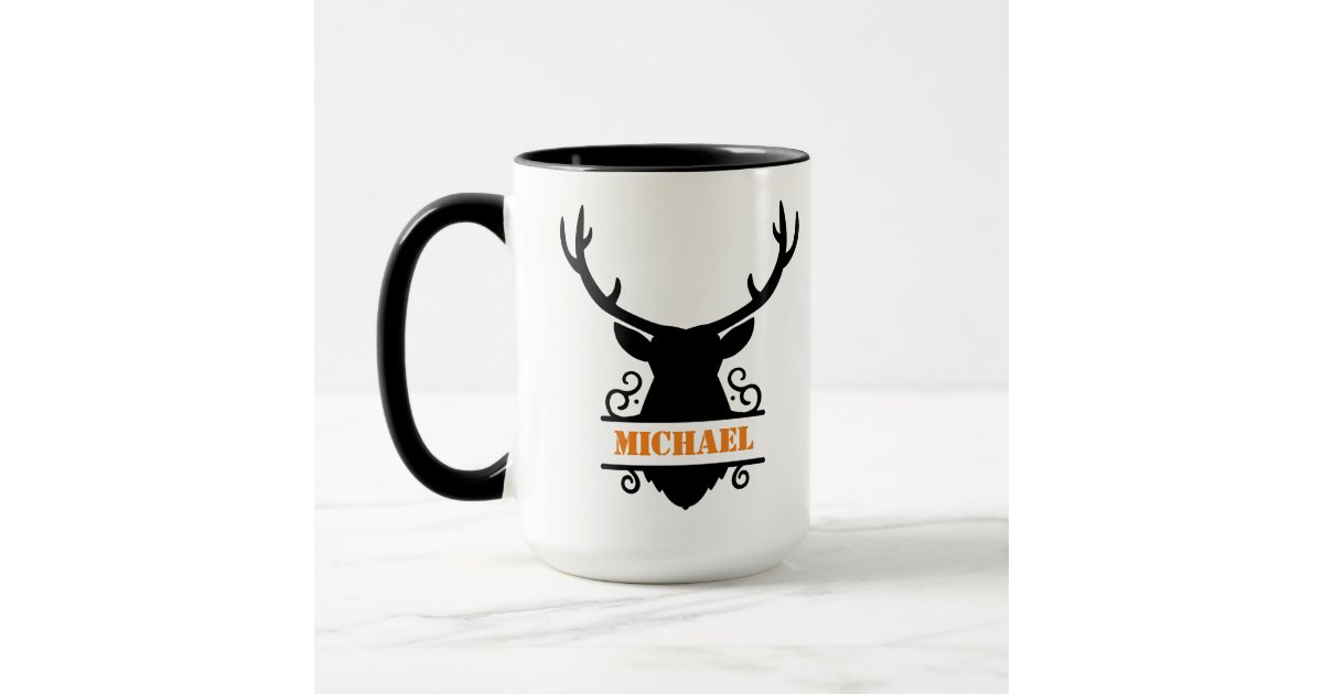 Rustic Monogram Buck Hunting Mug | Zazzle