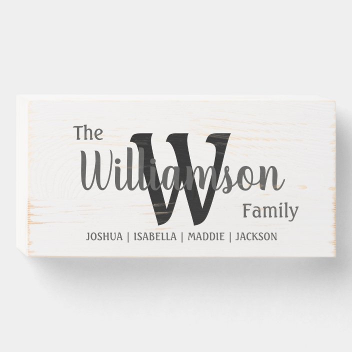 Rustic Monogram Farmhouse Family Names Sign | Zazzle.com