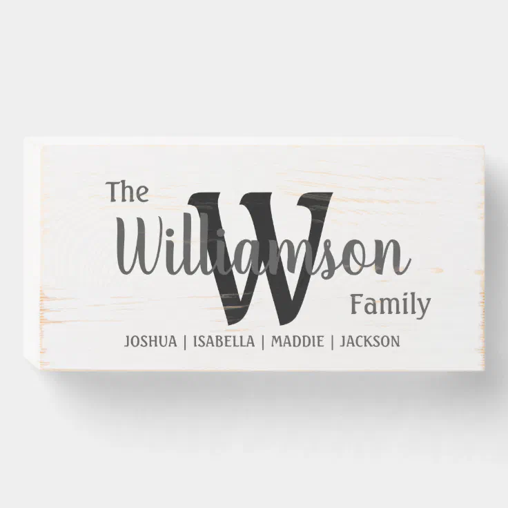 Rustic Monogram Farmhouse Family Names Sign | Zazzle