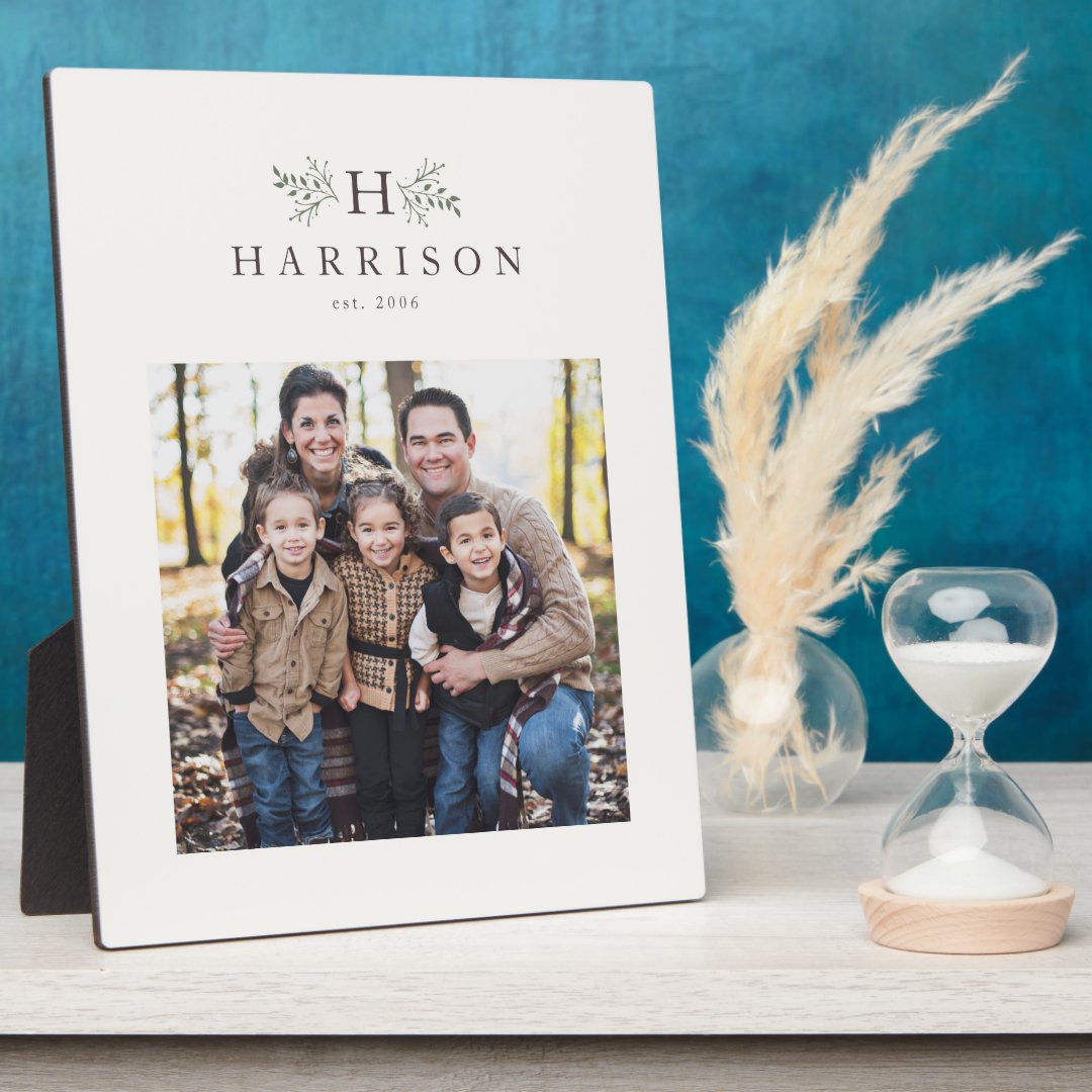 Rustic monogram personalized photo plaque | Zazzle