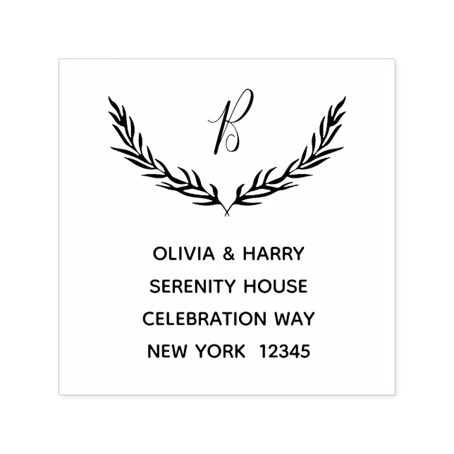 Rustic Monogram Return Address Self Inking Stamp | Zazzle
