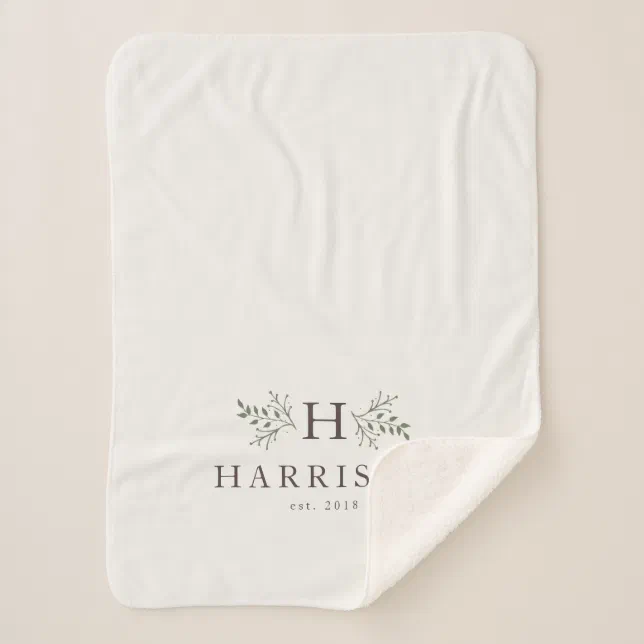 Rustic monogram sherpa blanket | Zazzle