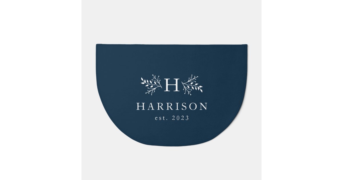 Rustic monogram terracotta rust color personalized doormat | Zazzle