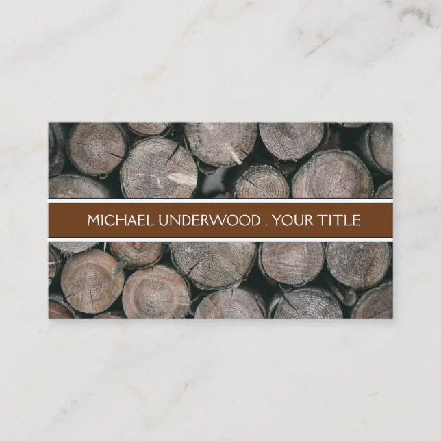 Rustic Monogram Wood Pile Logs Business Card | Zazzle