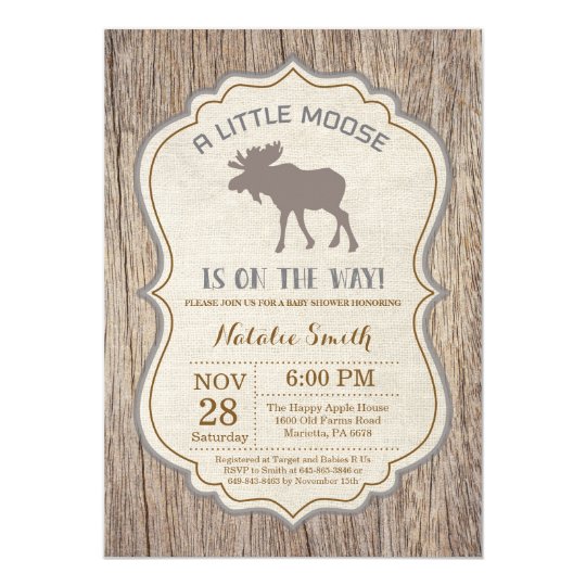 Rustic Moose Baby Shower Invitation | Zazzle.com