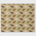 Rustic Moose Pattern Wrapping Paper | Zazzle