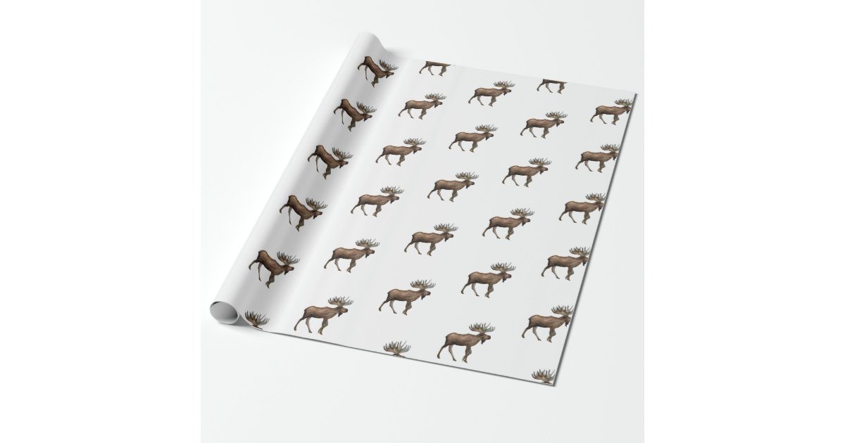 Rustic Moose Print Gift Wrapping Paper | Zazzle