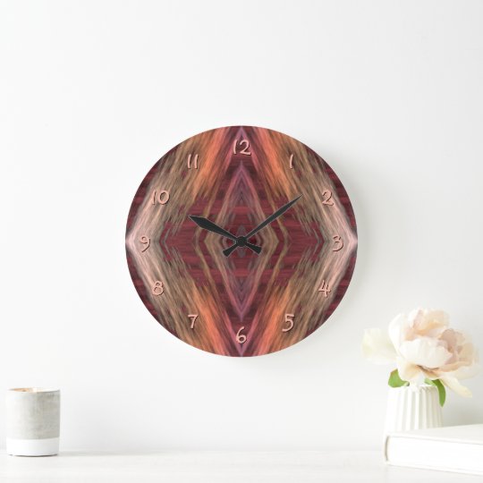 Rustic Mosaic American Native Indian Cabin Pattern Large Clock | Zazzle.com