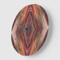 Rustic Mosaic American Native Indian Cabin Pattern Large Clock | Zazzle