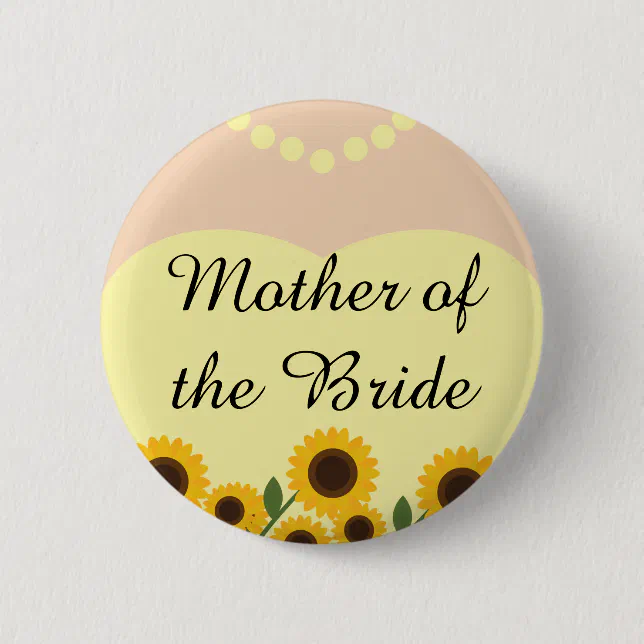 Rustic Mother of the Bride Sunflowers Wedding Pin | Zazzle