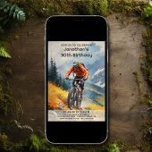 Rustic Mountain Bike Watercolor Birthday Invitation | Zazzle