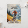 Rustic Mountain Bike Watercolor Birthday Invitation | Zazzle