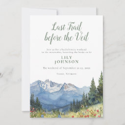 Rustic Mountain Camp Hiking Bachelorette Weekend Invitation | Zazzle