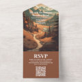 Rustic Mountain Forest Evergreen Wedding QR Code All In One Invitation ...