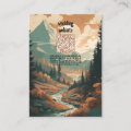 Rustic Mountain Forest Evergreen Wedding QR Code Enclosure Card | Zazzle