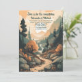 Rustic Mountain Forest Evergreen Wedding QR Code Invitation | Zazzle