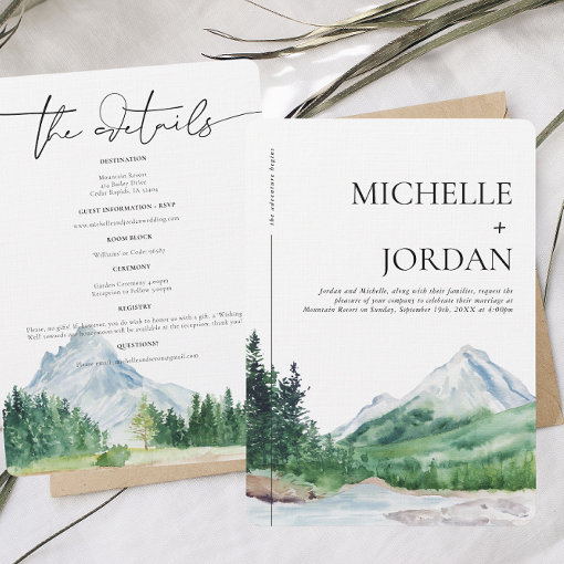 Rustic Mountain Forest Wedding Invitation | Zazzle