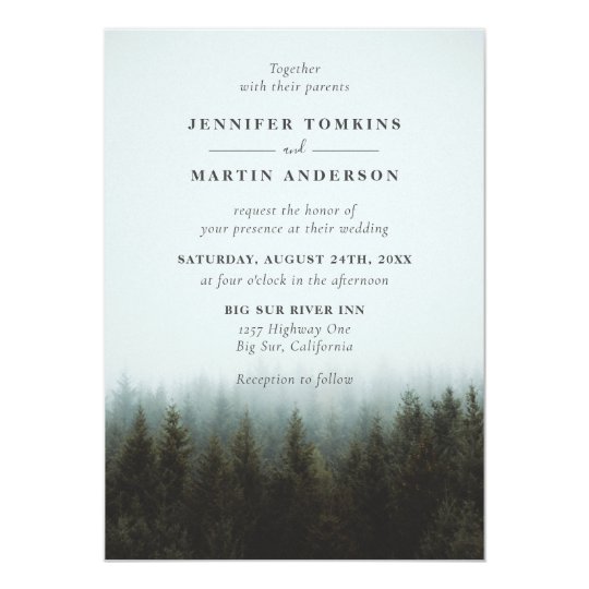 Rustic Mountain Forest Wedding Invitations | Zazzle.com