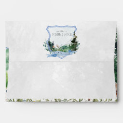 Rustic Mountain Forest Wildflower Wedding Envelope | Zazzle